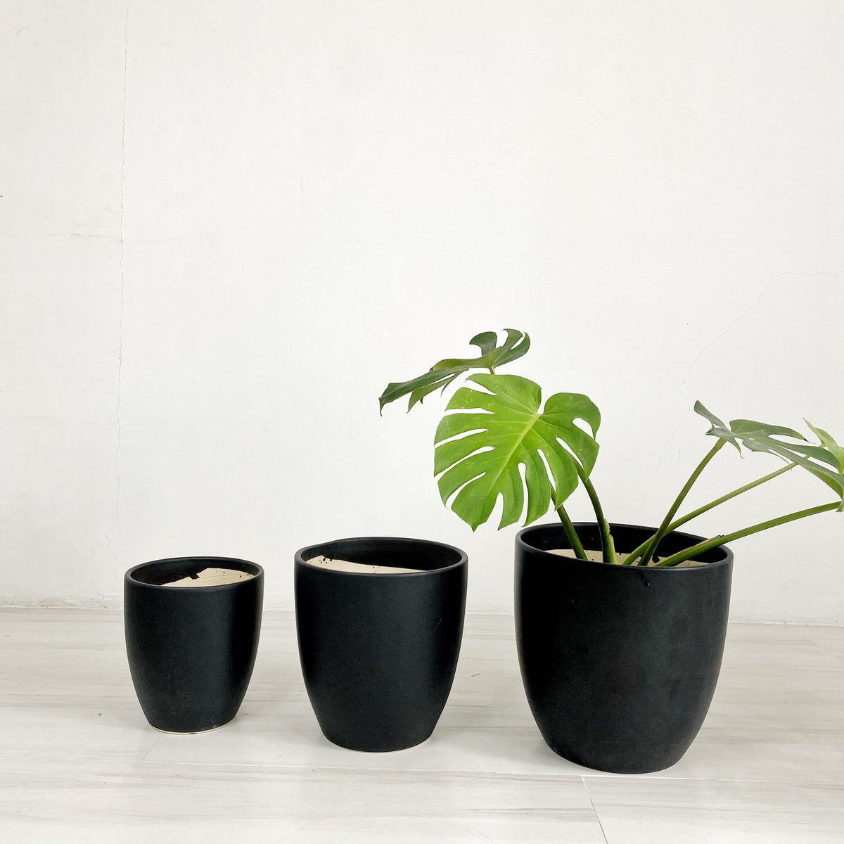 ES1259 Cup Shaped Glazed Clay Ceramic Floor Pot – Pots For Plants