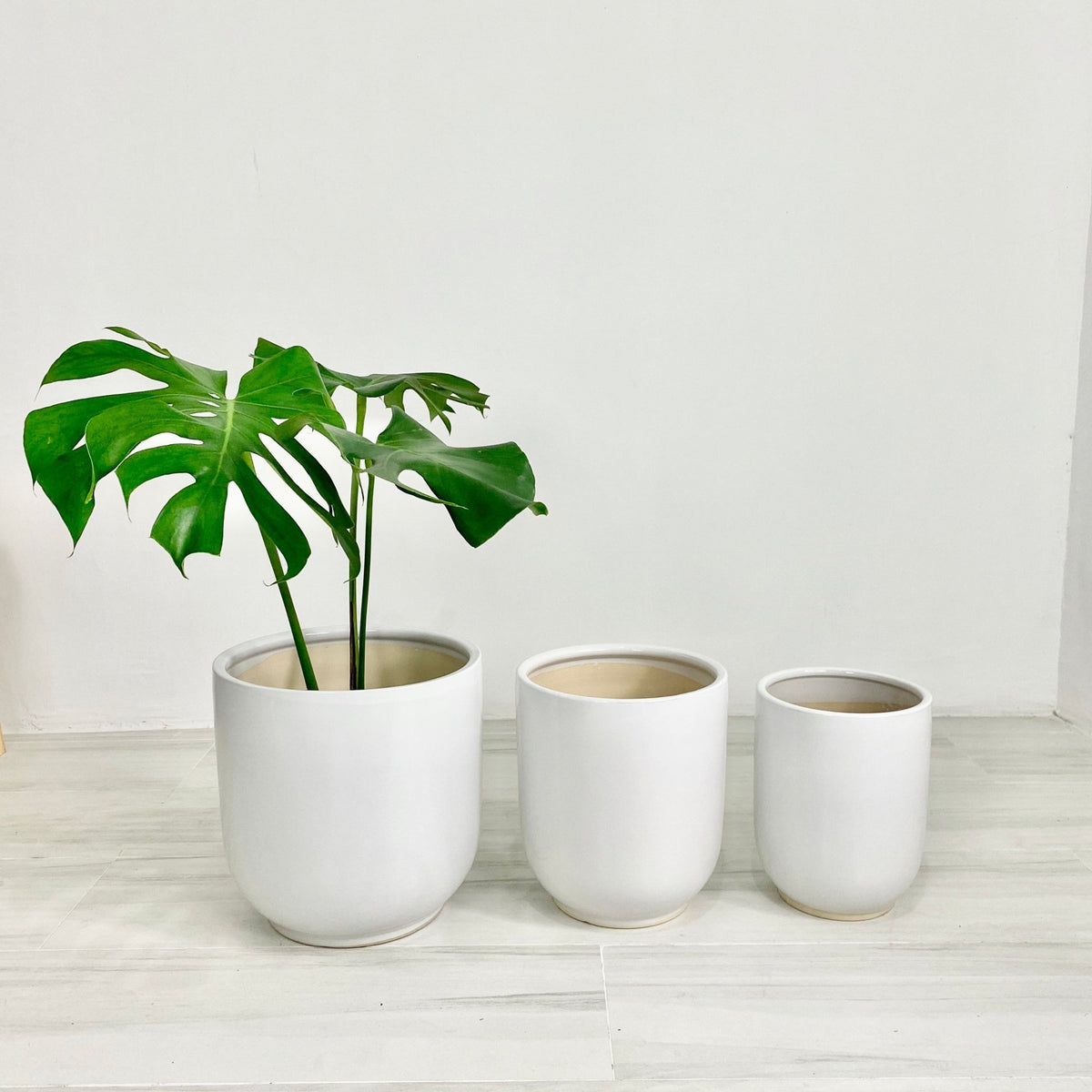 ES1260 Round Glazed Clay Earthenware Ceramic Floor Pots – Pots For Plants