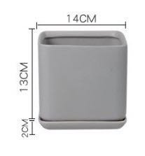 Matte Finish Porcelain SQUARE Ceramic Pot with Ceramic Saucer – Pots ...